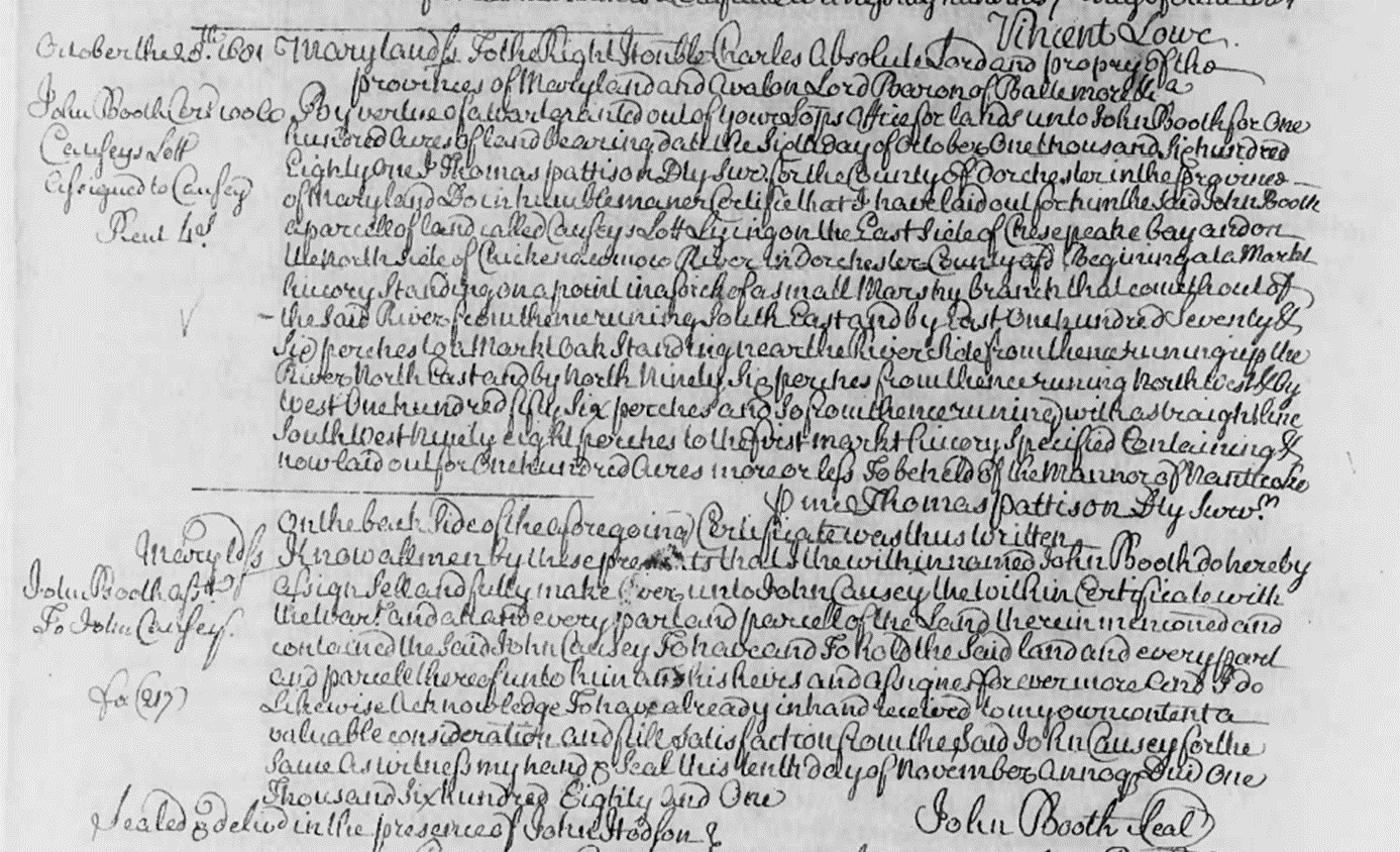 Causeys of Dorchester County, Maryland – Part One “The First Generation ...